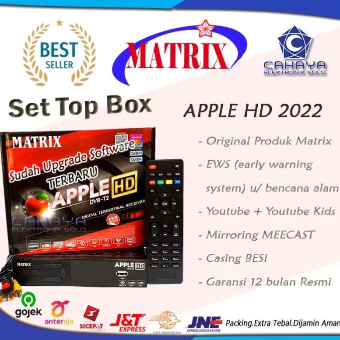 Jual Receiver TV Set Top Box Matrix Apple DVB T2 Digital DVBT2 Antena apel | Shopee Indonesia