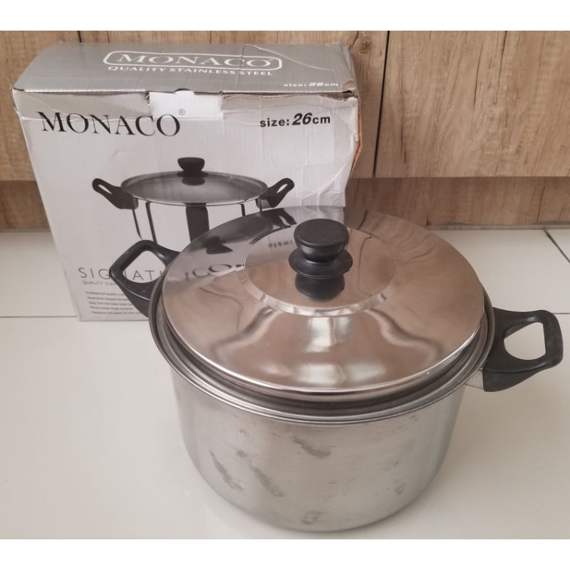 Jual CUCI GUDANG Panci Kuping 26 Cm Tutup Stainless Monaco (Penyok ...