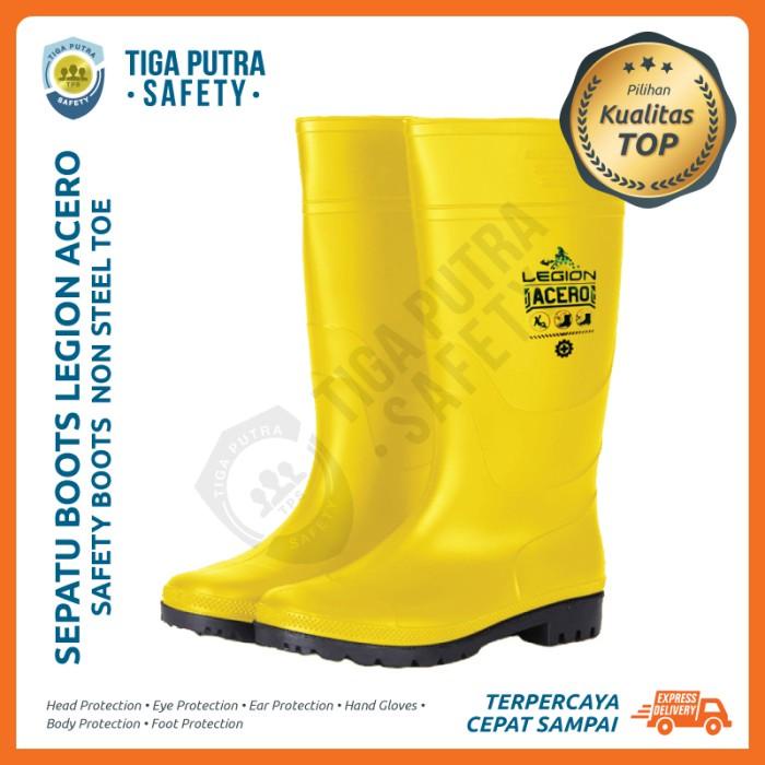 Jual Biker Sepatu Boots Safety Karet Panjang Tanpa Ujung Besi Legion ...