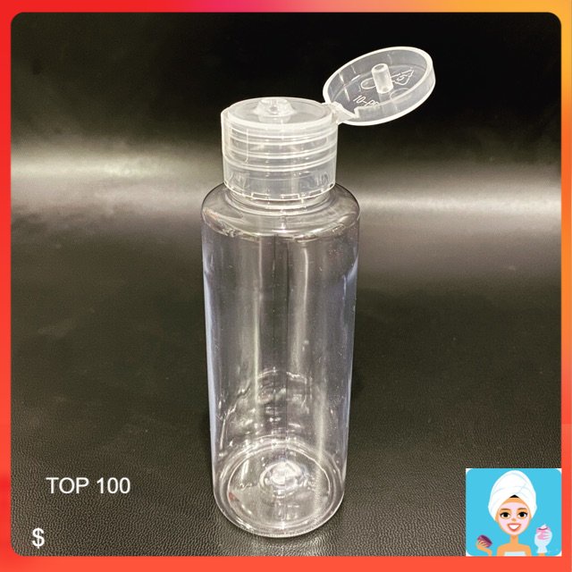 Jual [ML] BOTOL PET RF 100 ML TRANSPARAN - TUTUP FLIPTOP NATURAL | Shopee Indonesia