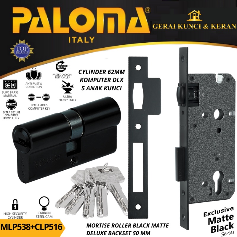 Jual PALOMA MORTISE LOCK SET CYLINDER MLP 538 CLP 516 BODY KUNCI PELOR ...