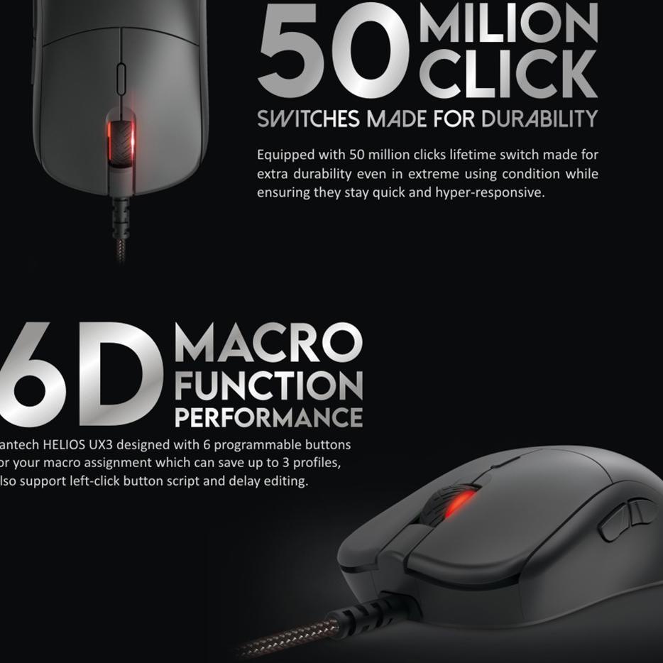 Jual Harga Murah HYIVM Fantech HELIOS UX3 Mouse Gaming RGB Pixart 3389 ...