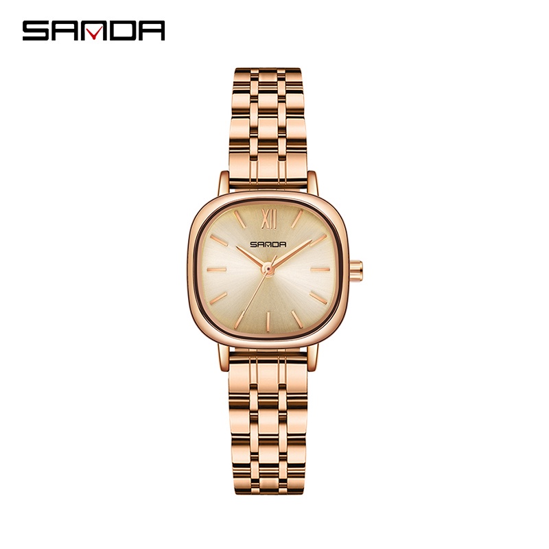 Jual SANDA P1098 Jam Tangan Wanita Analog Tali Kulit Stainless Steel ...