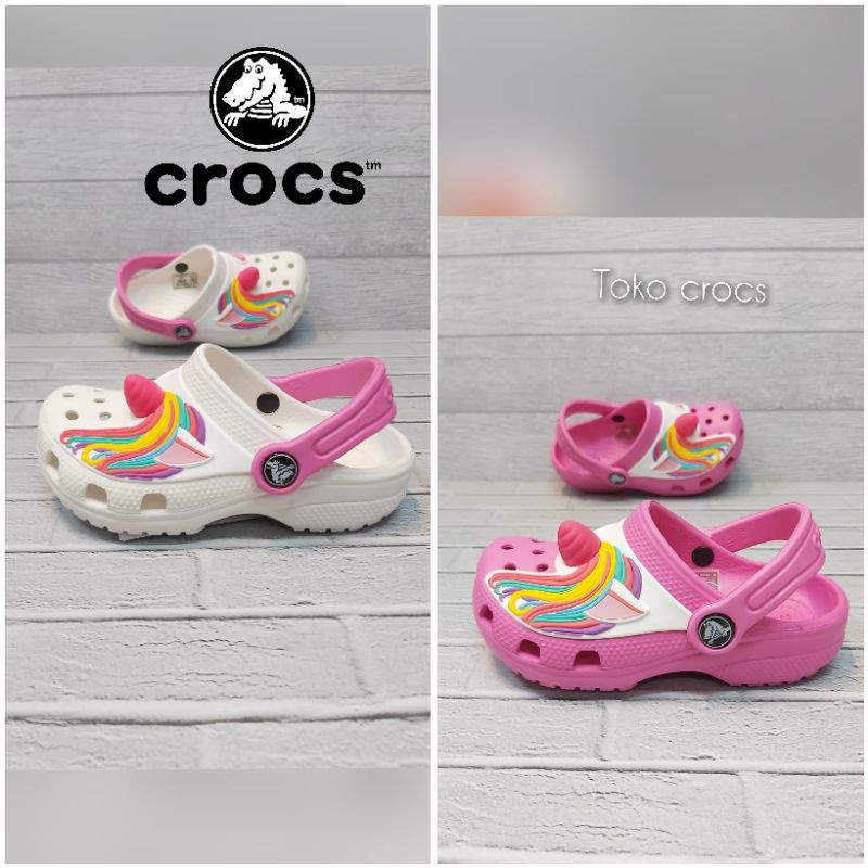 Jual Crocs Anak / sandal Crocs unicorn anak / crocs Unicorn tanduk kids ...