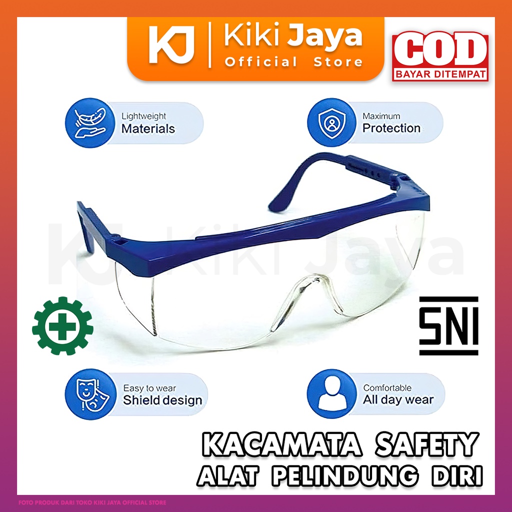 Jual [KIKI] Kacamata Safety SNI - Kaca Mata Untuk Lab Las Gurinda ...