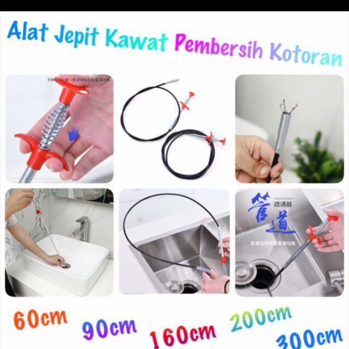 Jual Alat Jepit 300cm / Kawat Pembersih Saluran Pipa Air / Wastafel Kawat | Shopee Indonesia