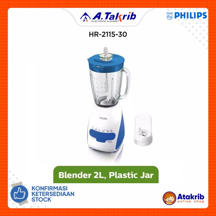 Jual PHILIPS BLENDER HR-2115-30 HR2115/30 Gelas Plastik 2L | Shopee ...