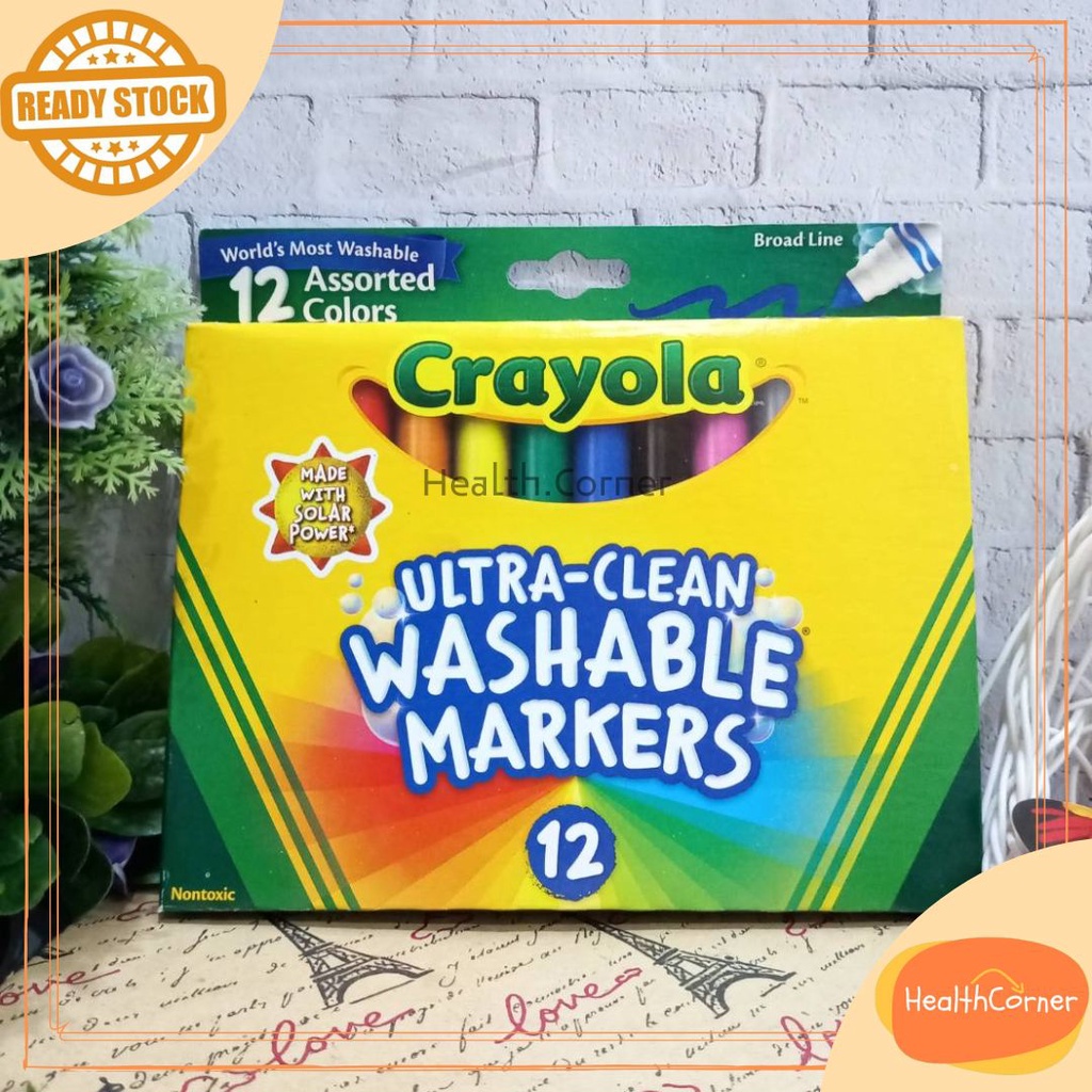 Jual Crayola Ultra Clean Washable Broad Line Marker 12 Broadline Spido ...