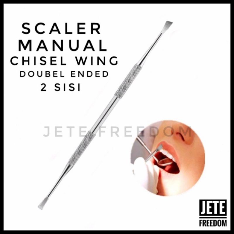 Jual Dental Scaler Manual Chisel Lurus Wing Double Ended 2 Dua Sisi Alat Pembersih Karang Gigi ...