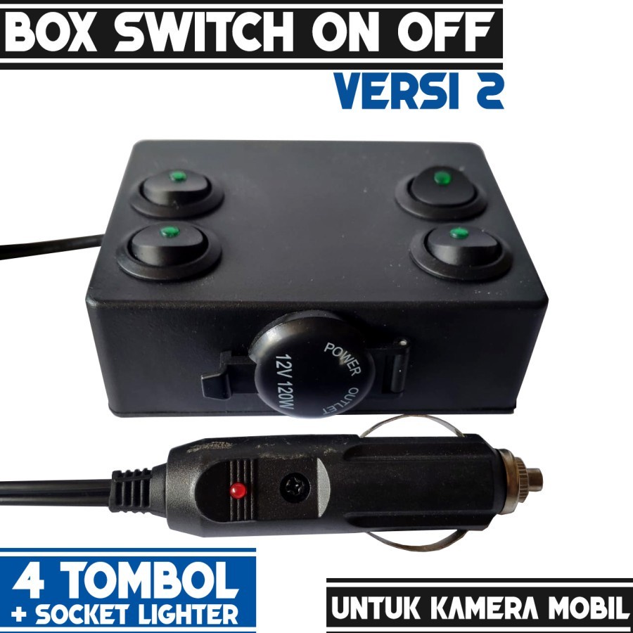Jual Box Switch On/Off 4 Tombol dan Jack DC With Socket Lighter ...