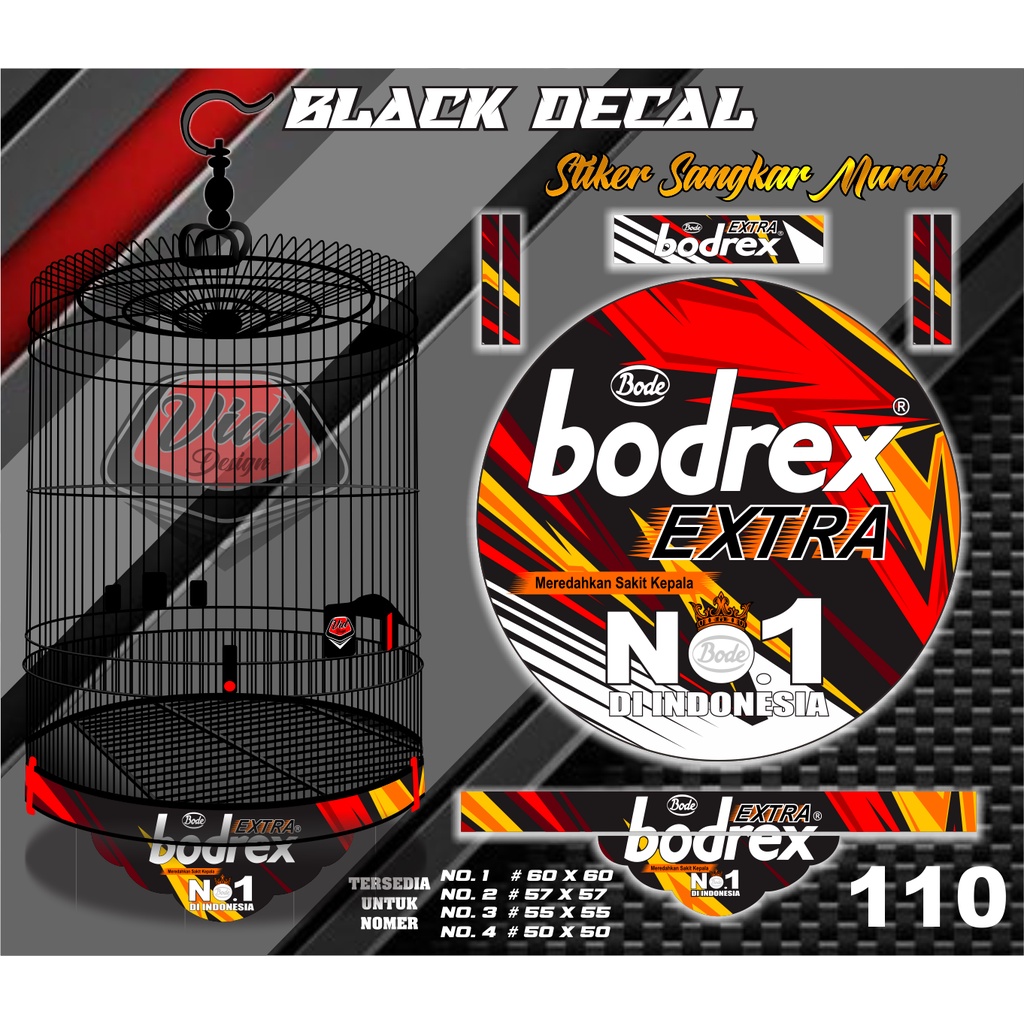 Jual Decal Stiker Sangkar Murai kandang Burung Bulat Motif Bodrex No 1 ...