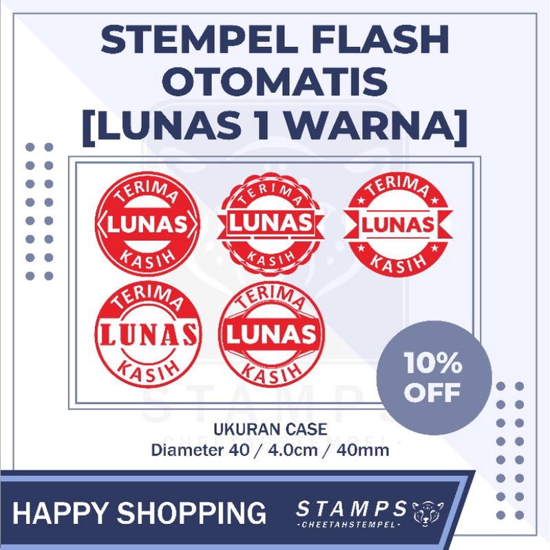 Jual STEMPEL LUNAS, STEMPEL OTOMATIS, STEMPEL FLASH, BULAT D40 | Shopee Indonesia