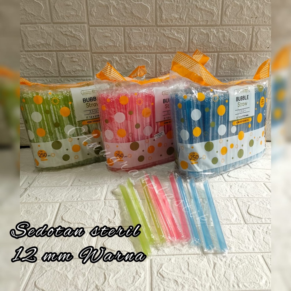 Jual Sedotan steril Warna Warni 12 mm /sedotan Boba pipet bubble 12 mm ...