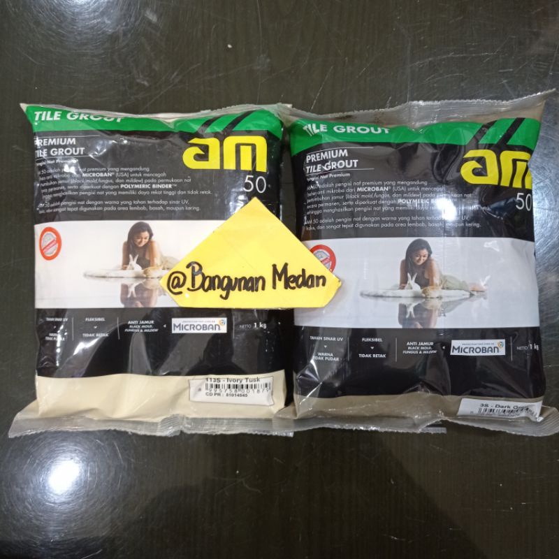 Jual BISA COD TEPUNG NAT TILE GROUT KERAMIK AM 50 NAT ANTI JAMUR 1KG ...
