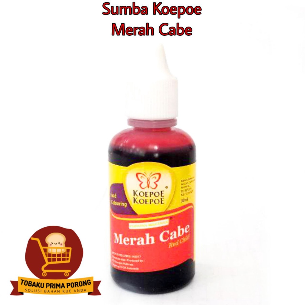 Jual PEWARNA KOEPOE KOEPOE MERAH CABE 30ML - SUMBO KOEPOE WATER BASE ...