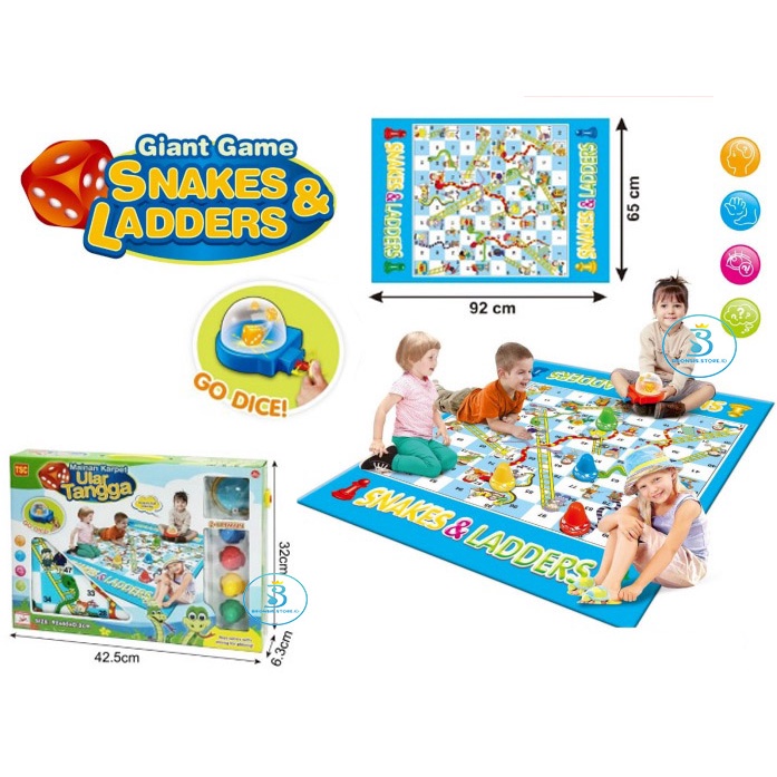 Jual BRONSIS - Mainan Ular Tangga Karpet Snakes And Ladders Ukuran ...