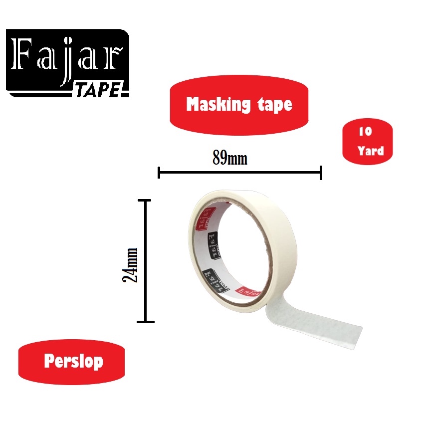 Jual Masking Tape / Masking Tape white / 24mm x 10 Yard (Full Meter ...