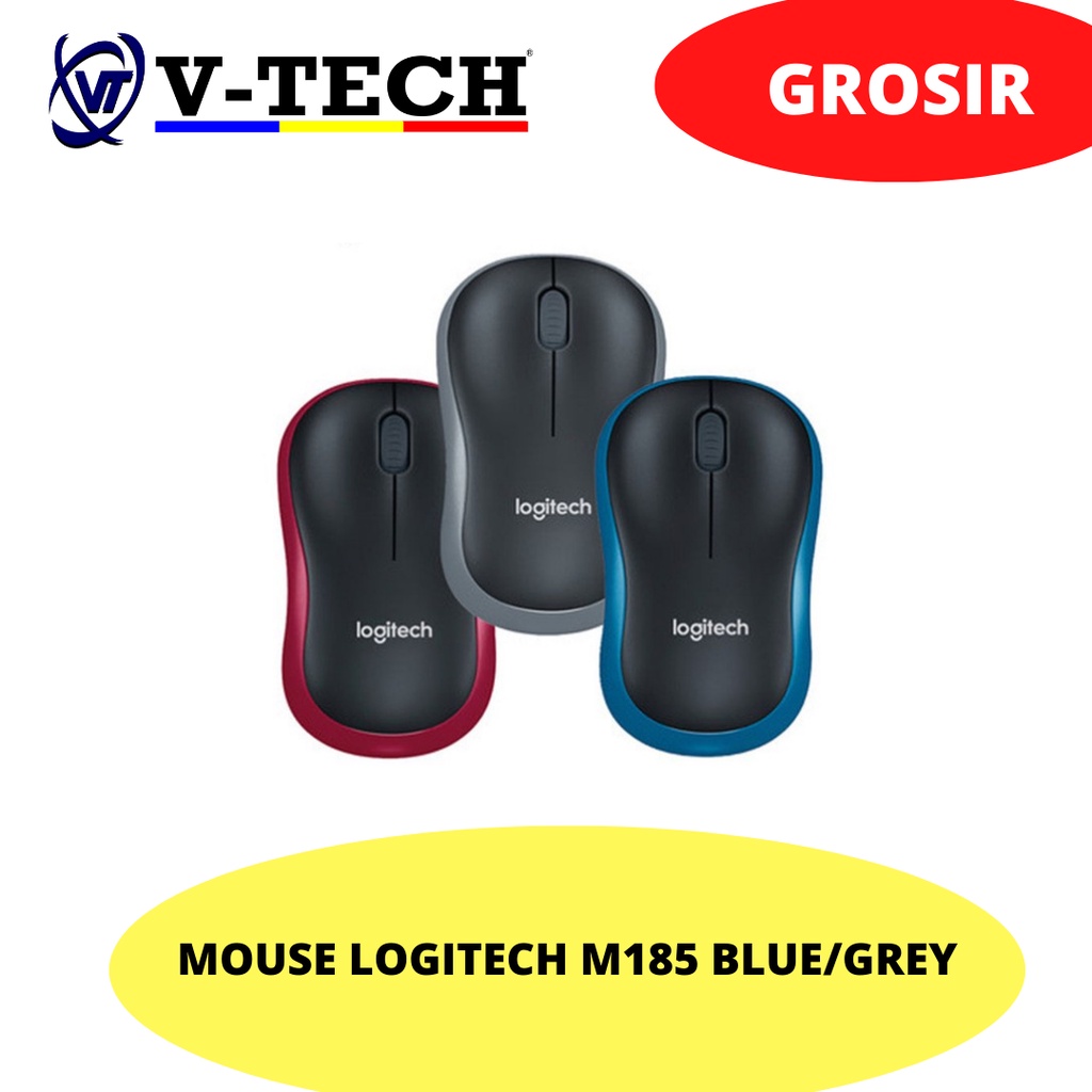 Jual MOUSE LOGITECH M185 BLUE/GREY | Shopee Indonesia