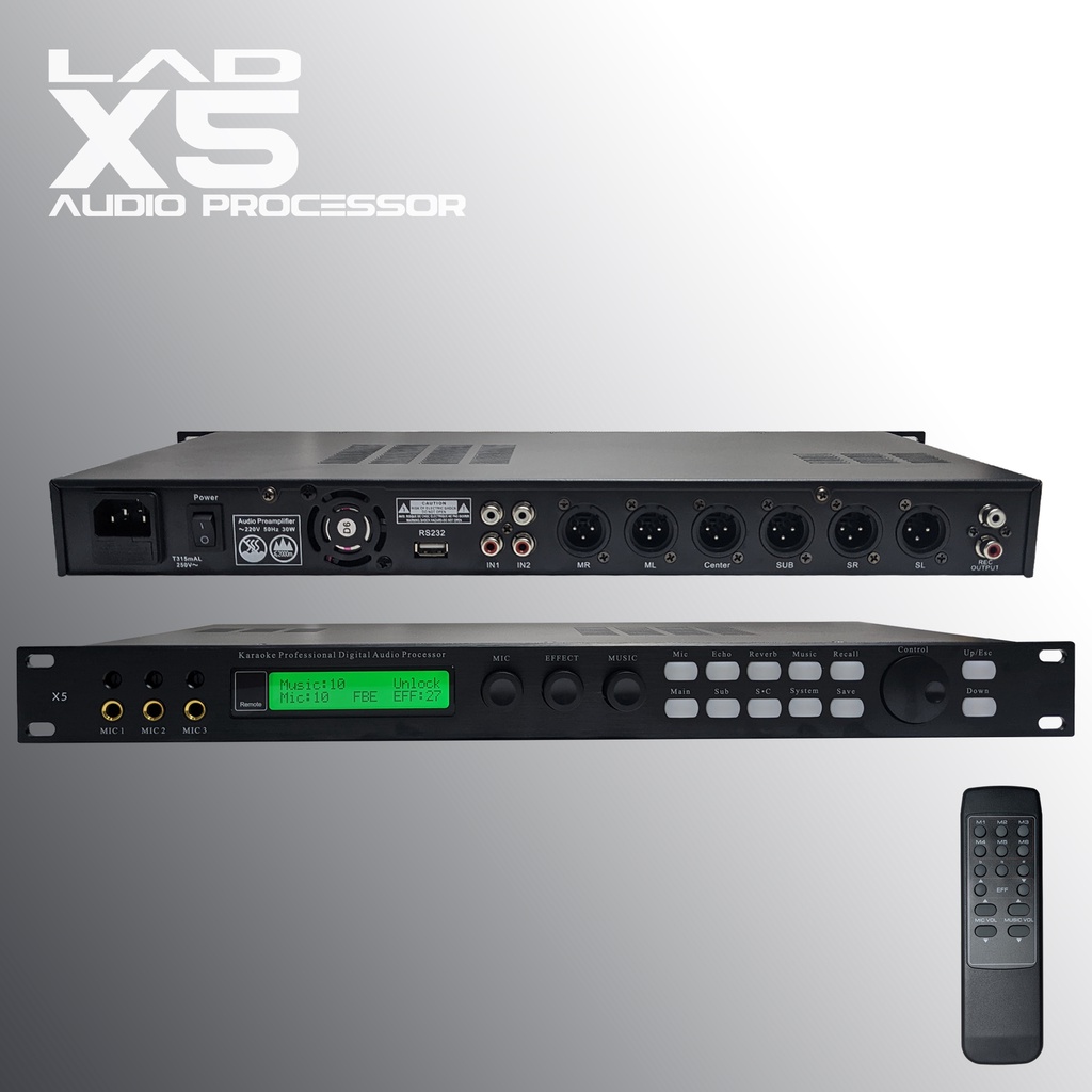 Jual Digital Mixer Reverberator Microphone KTV Karaoke LAD X5 Audio ...
