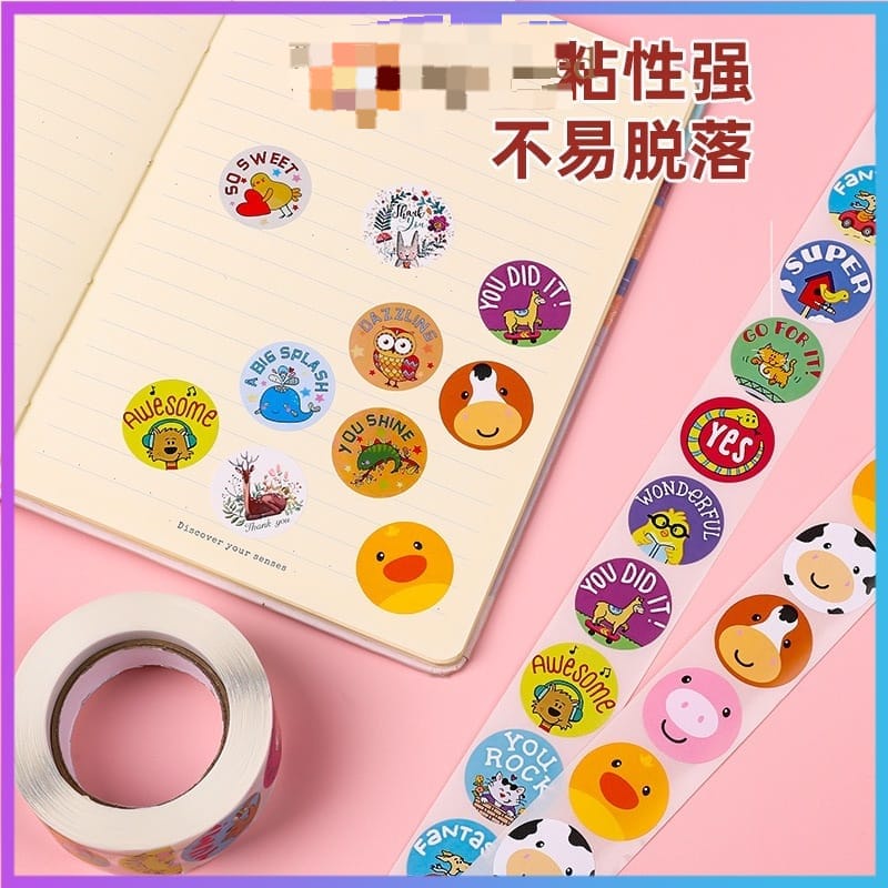 Jual {MSTR} Roll Stiker Smiley Flowers Animal Cartoon Sticker Reward ...