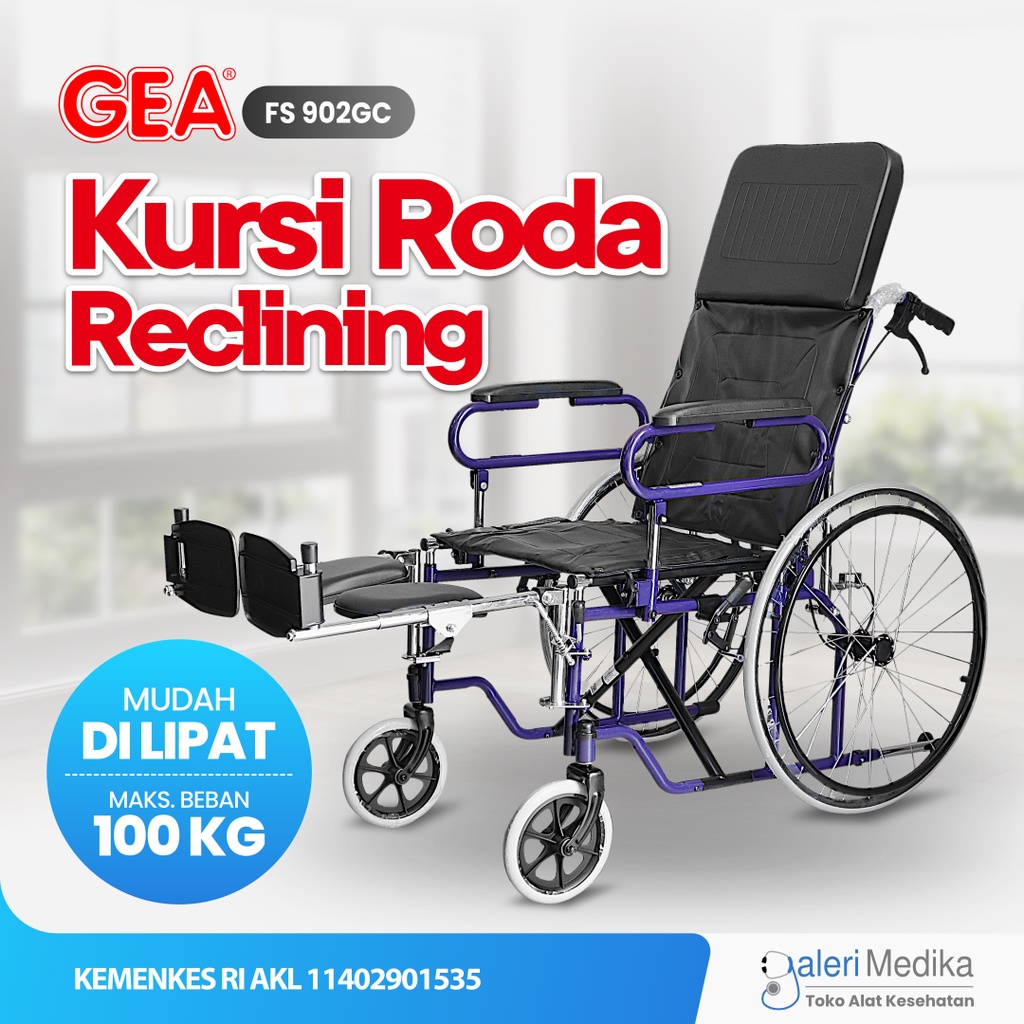Jual Kursi Roda Reclining / Reclining Wheelchair GEA FS 902 GC ...