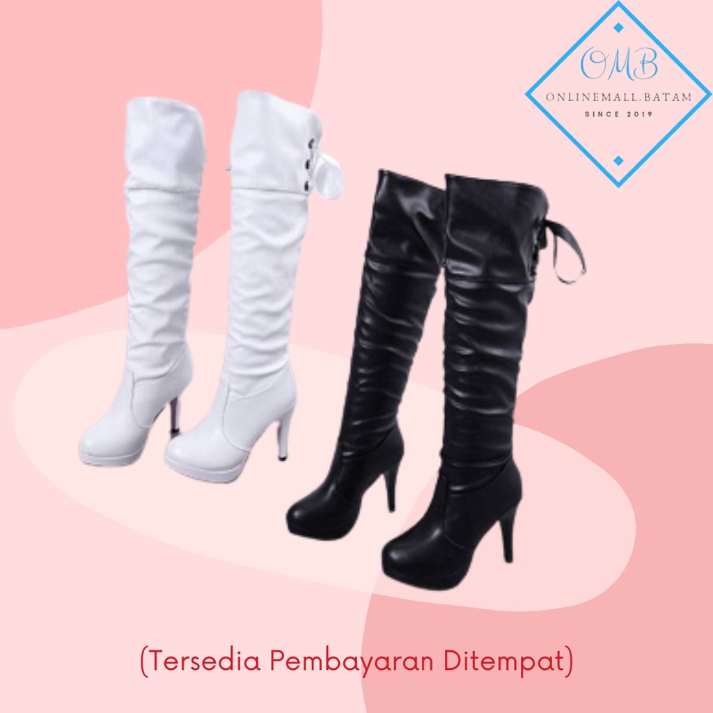 Jual Sepatu Boots Wanita Panjang Hak Tinggi Fashion 267 onlinemall ...