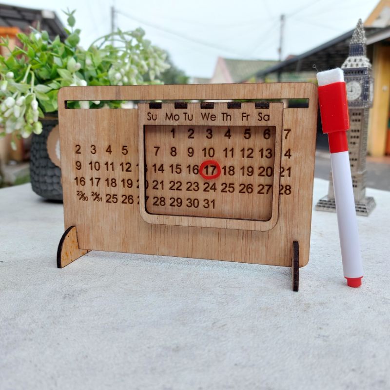 Jual Kalender Kayu Sepanjang Masa BERGARANSI- GRATIS Spidol Hapus ...