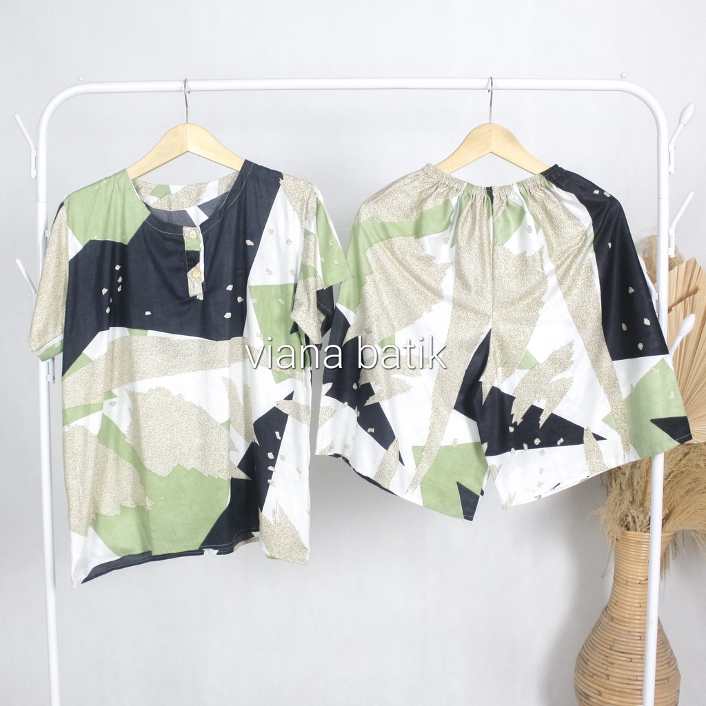 Jual Setelan Baju Tidur Wanita Dewasa One set Piyama Pendek Motif Canva Bahan Rayon | Shopee ...