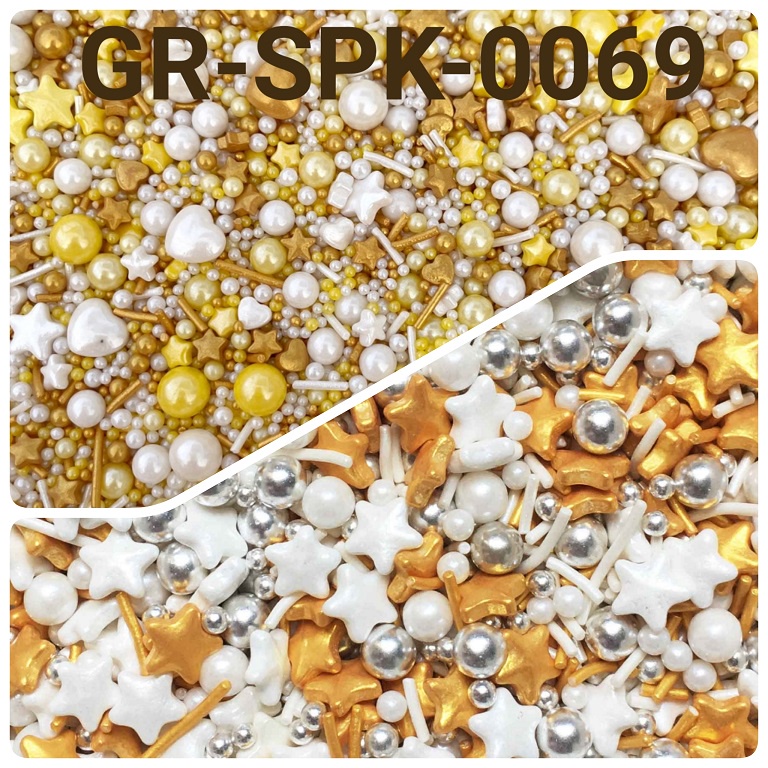 Jual SPK-0069 Sprinkles sprinkle sprinkel 1kg mutiara bintang putih ...