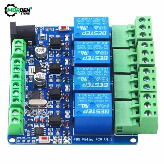 Jual Modbus RTU RS485 Relay Module 5V 12V 1 2 4 8 Channel TTL ...