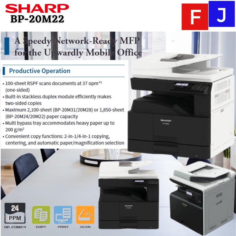 Jual SHARP BP-20M22 Mesin Fotocopy DADF Kertas A3 A4 Print Scan Copy GARANSI RESMI | Shopee ...