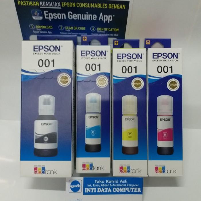 Jual TINTA BOTOL EPSON 001 BK C M Y / COLOR ORIGINAL 100% | Shopee ...