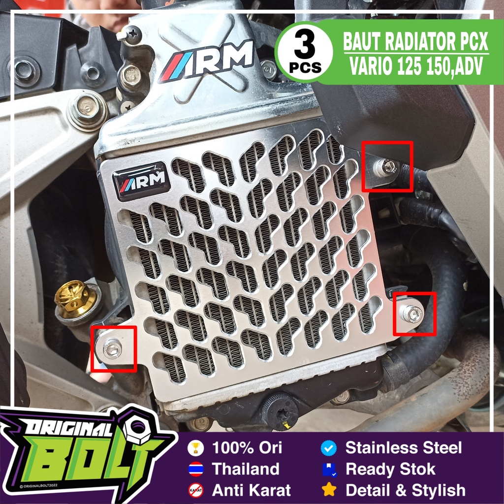 Jual Baut Cover Radiator Variasi TZM Hrc Honda Vario 125 150 PCX ADV ...