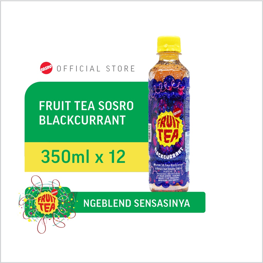 Jual Fruit Tea Sosro Blackcurrant pet 350 ml isi 12 Pcs | Shopee Indonesia