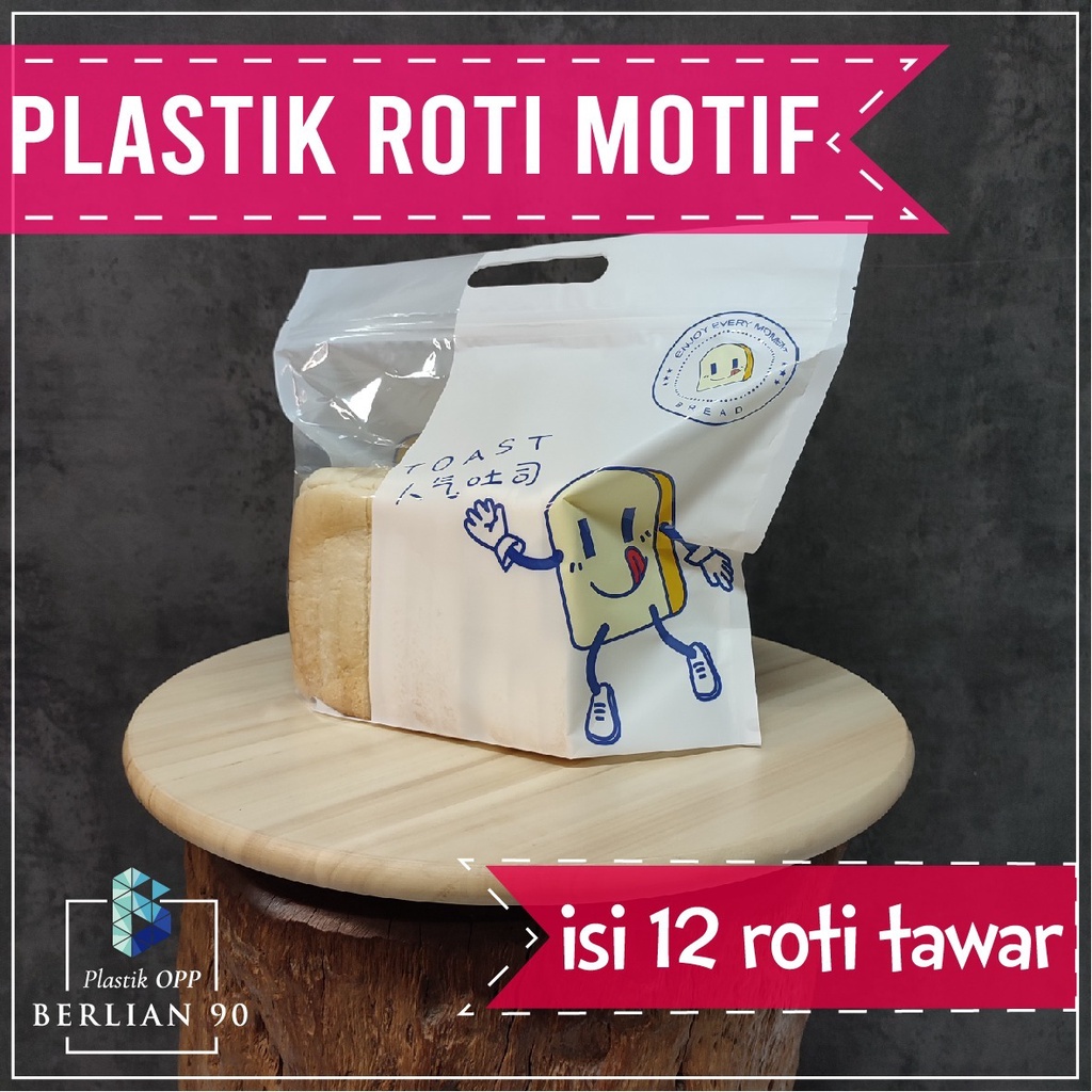 Jual Plastik Roti ZipLock Kantong Roti Handle Bread Plastic Motif Toss ...