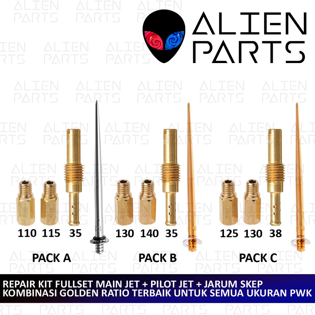 Jual (BISA COD) REPAIR KIT SET PWK 24 26 28 30 32 34 MAIN JET + PILOT JET + JARUM SKEP 110 + 115 ...