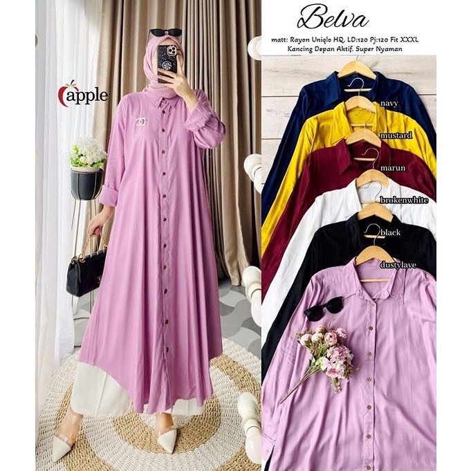 Jual NEW SALE Belva Long Tunik Wanita Dewasa Terbaru 2022 Elegan Gamis ...
