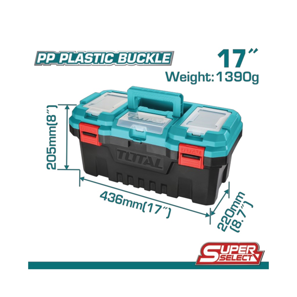 Jual TOTAL TOOL BOX PLASTIC 17" TPBX0171 | Shopee Indonesia