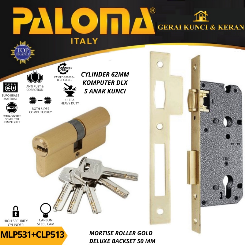 Jual PALOMA MORTISE LOCK SET CYLINDER MLP 531 CLP 513 BODY KUNCI PELOR ...