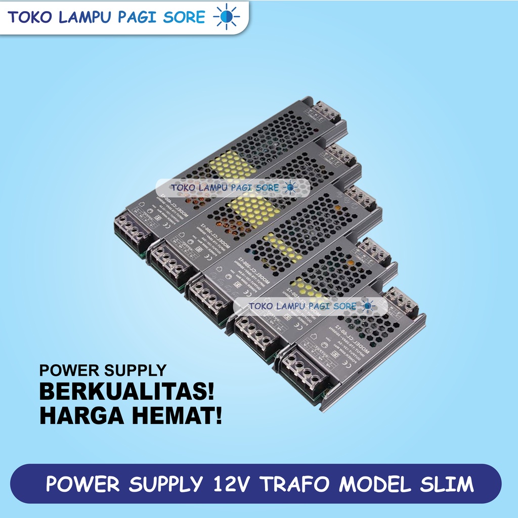 Jual Power supply model slim 12v 5a 10a 15a 20a 30a led strip cctv garansi Rp64.999 | Shopee ...