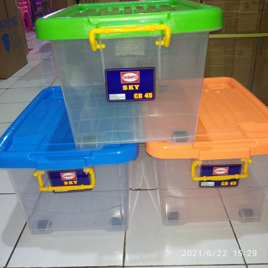 Jual Box Container CB 45 Box Shinpo Sky Dengan Roda Box Transparan ... Jual Box Container CB 45 Box Shinpo Sky Dengan Roda Box Transparan ...