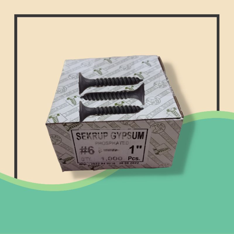 Jual SEKRUP GYPSUM 6X1" MOON LION SKRUP GIPSUM DRYWALL 6 x 1 INCH 2.5CM PER DUS 1000 PCS ...
