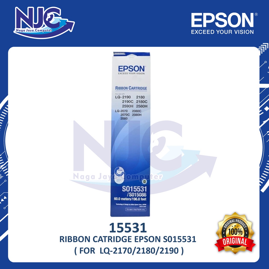 Jual RIBBON CATRIDGE PRINTER EPSON SO15531 SO15086 LQ 2170 LQ 2180 LQ ...