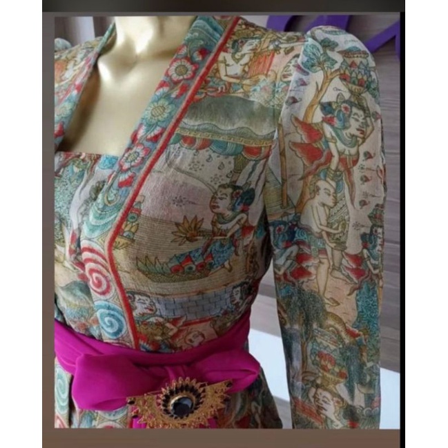 Jual KAIN KEBAYA SUTRA MOTIF WAYANG (BAHAN ONLY) | Shopee Indonesia