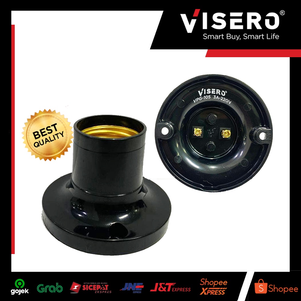 Jual Fitting Plafon / Fitting Lampu E27 Bulat SNI Visero (VPG-105) | Shopee Indonesia