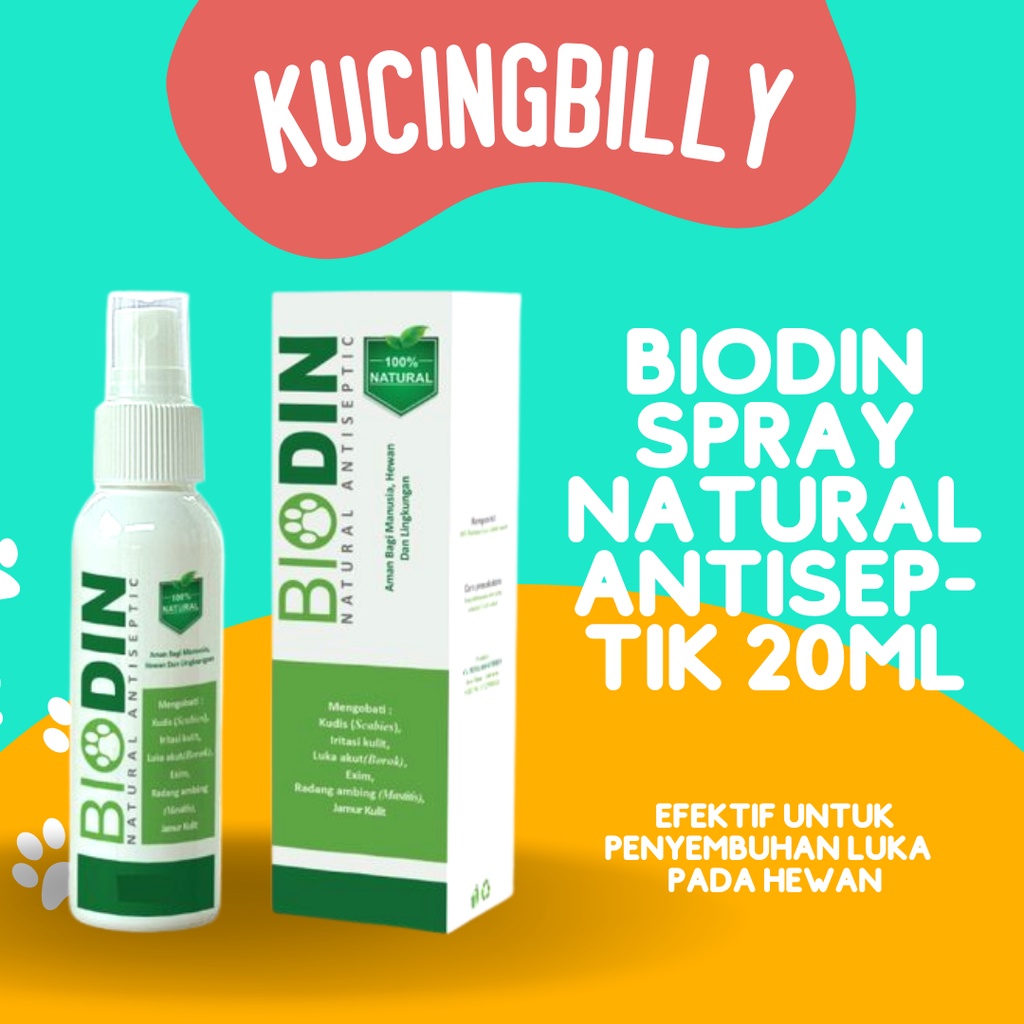 Jual Biodin spray antiseptik luka hewan 20ml | Shopee Indonesia