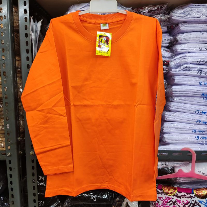 Jual kaos lengan panjang polos merah, putih, orange dan hitam merk C59 ...