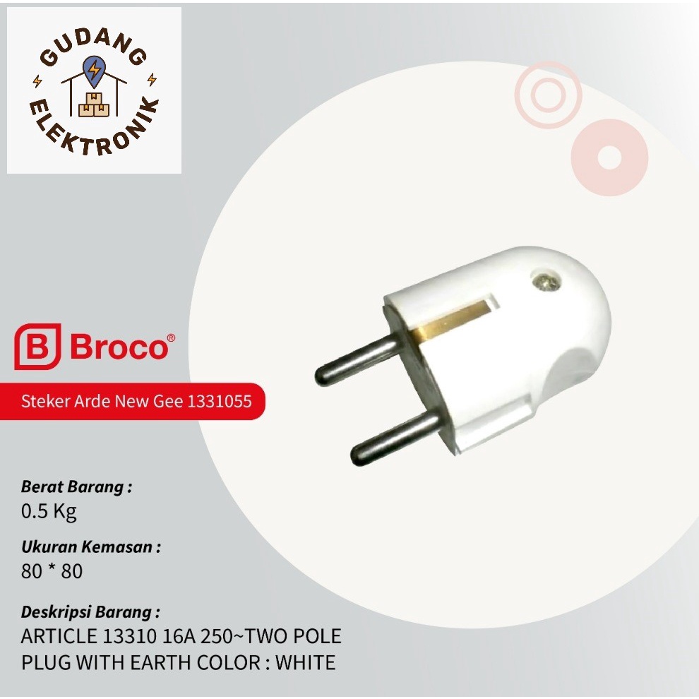 Jual Steker Arde Merk Broco 13310 Warna Putih STEKER BROCO (HARGA ...