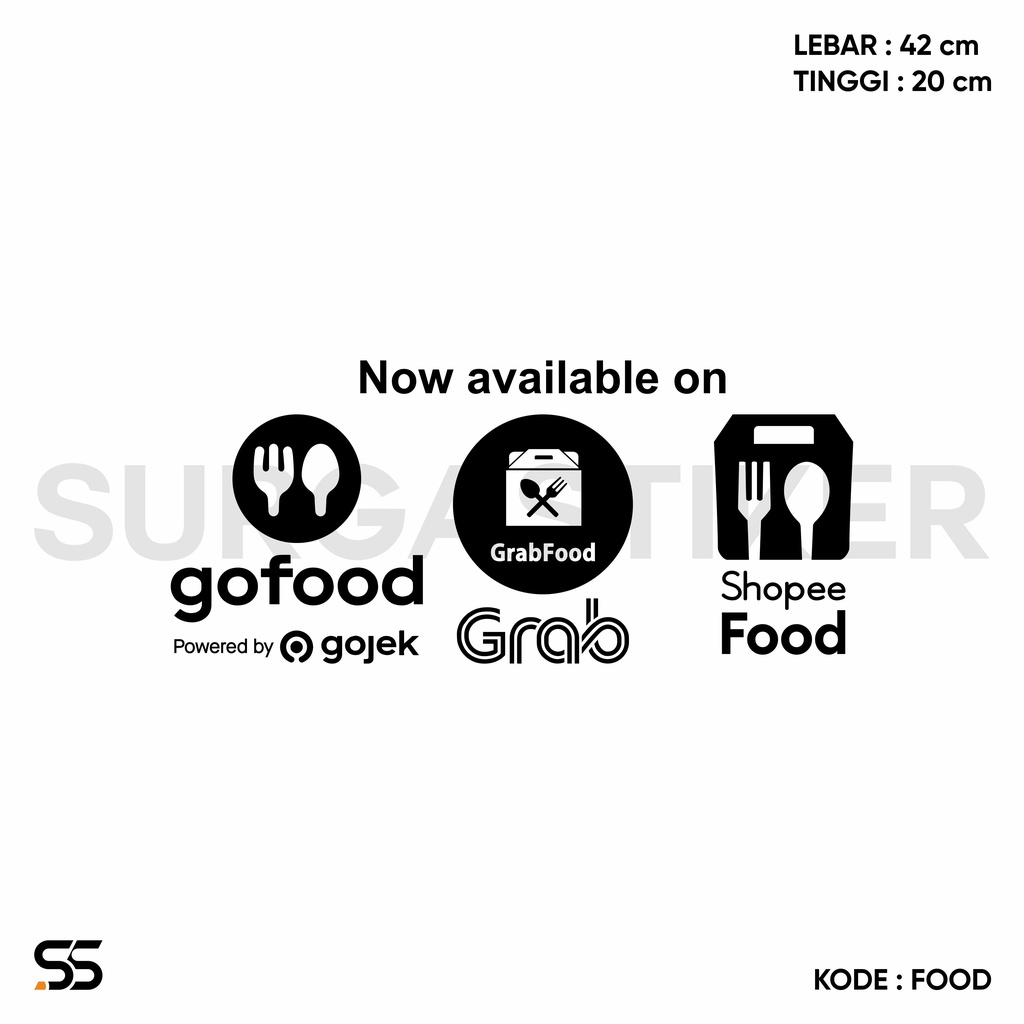 Jual Wall Cutting Sticker Stiker Dinding Gofood Grabfood Shopeefood ...