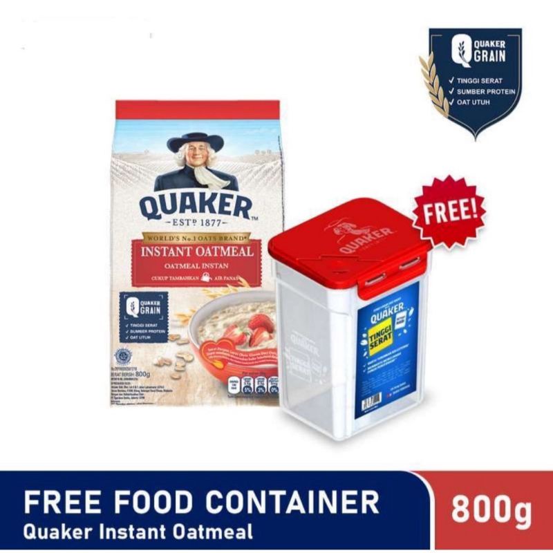 Jual Quaker oatmeal instan merah all varian BONUS MANGKOK SEGERA ORDER ...